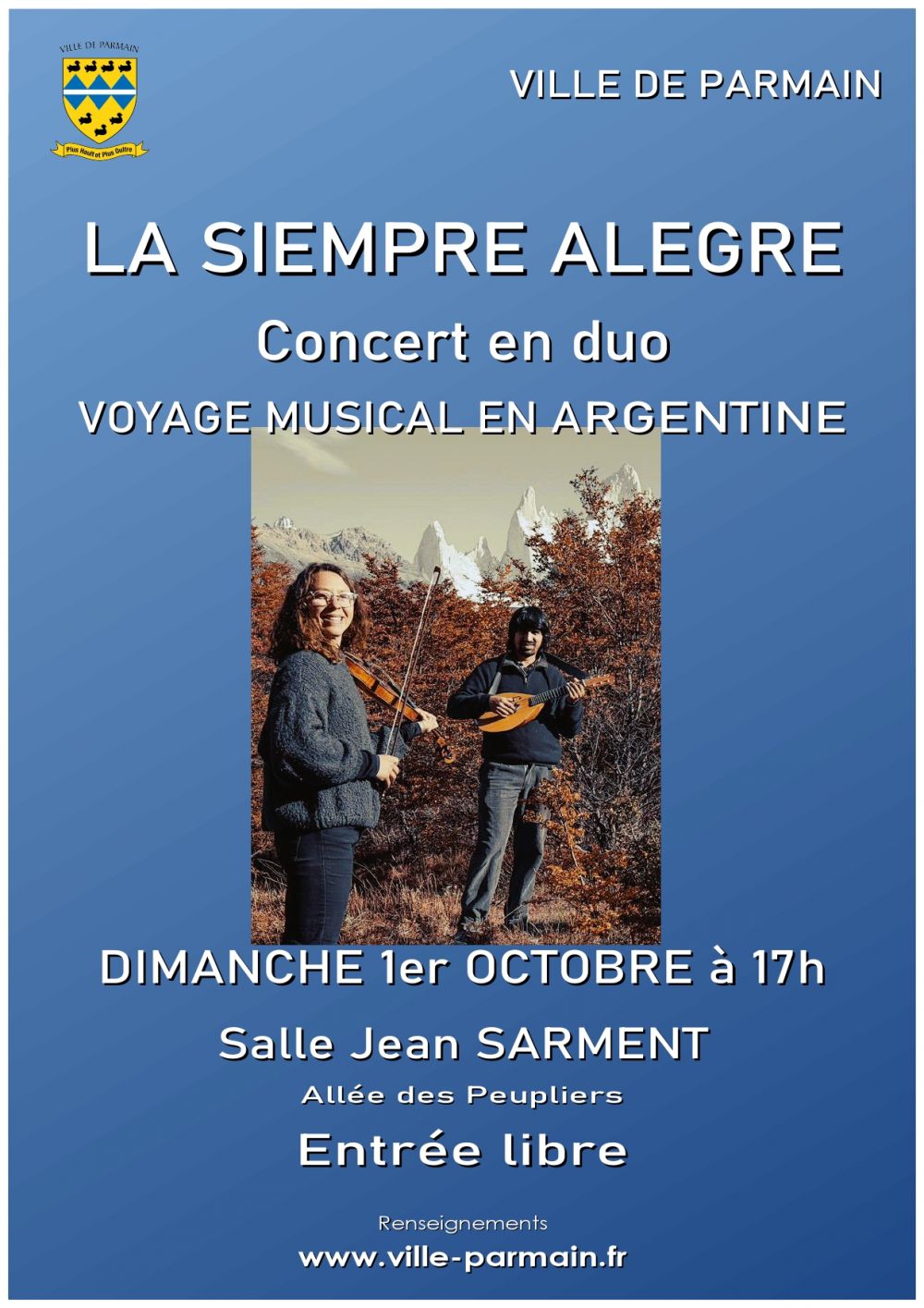 Concert en duo, musique d'Argentine | Ville de Parmain